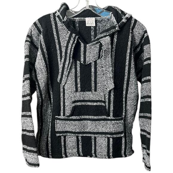 San Jose | Shirts | Baja Hoodie Black And White Mexican Jerga Pullover ...